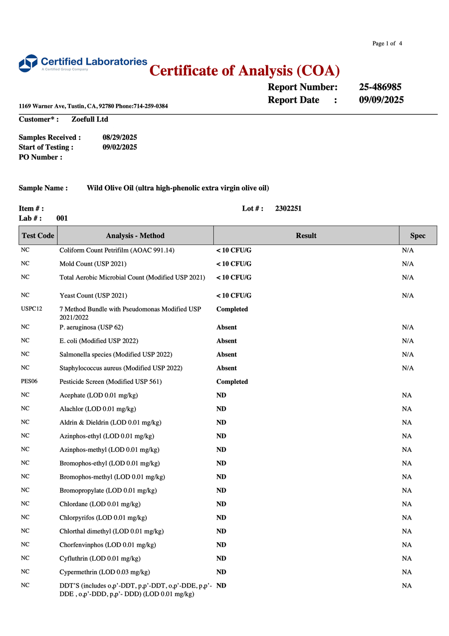 Zoefull — Wild Olive Oil